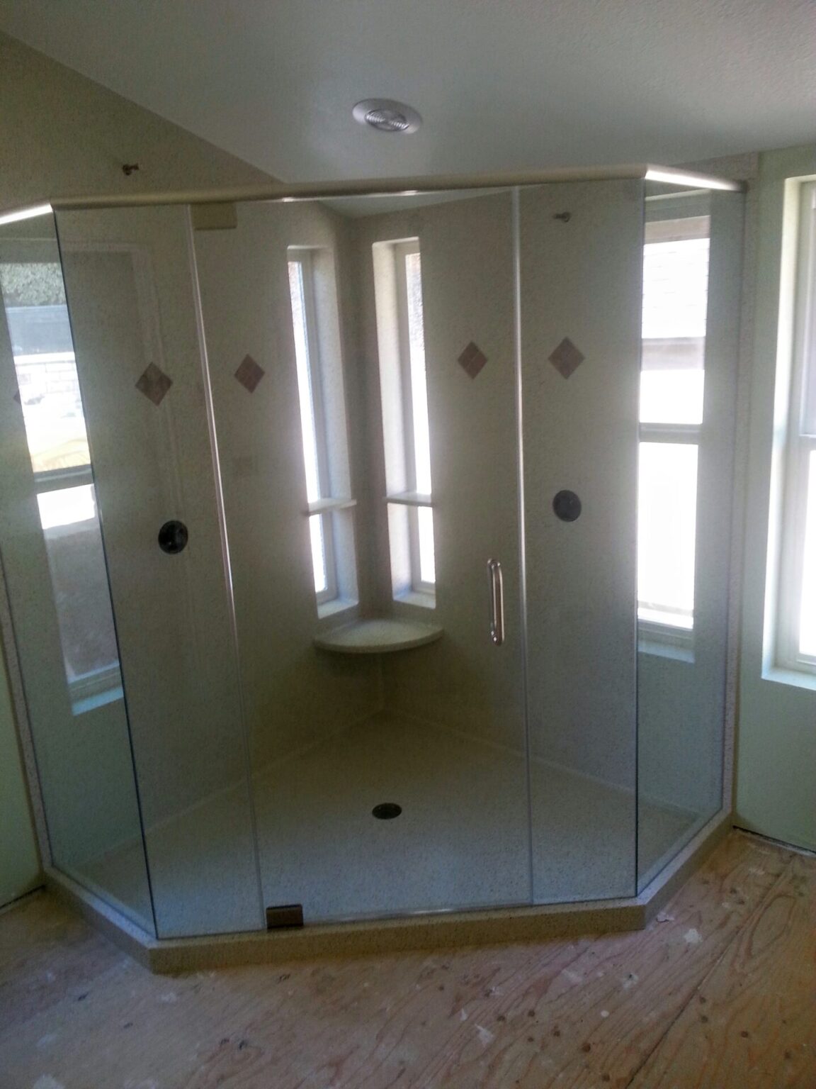 Frameless w/Support Headers – Accent Shower Door