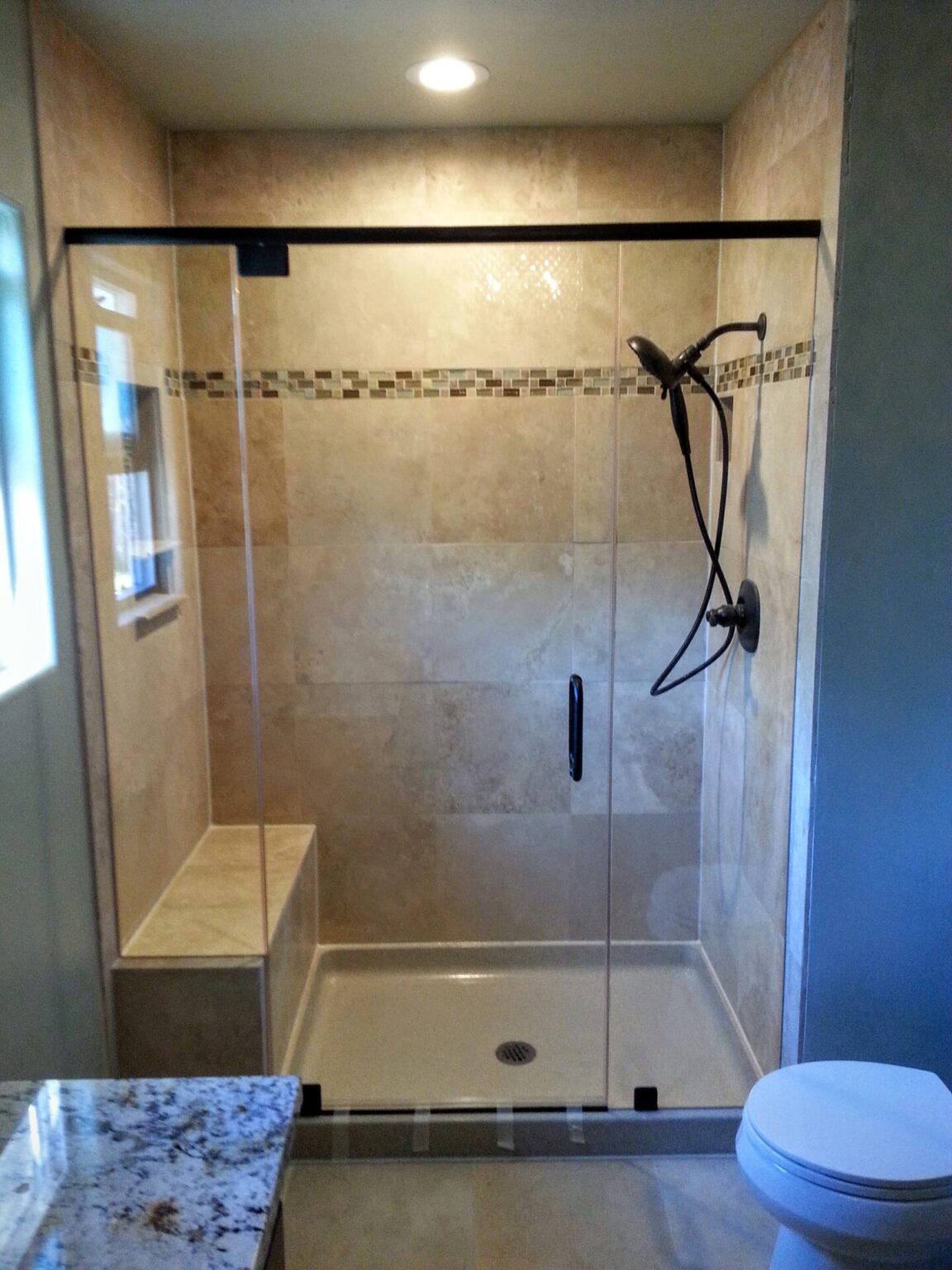 Frameless w/Support Headers – Accent Shower Door