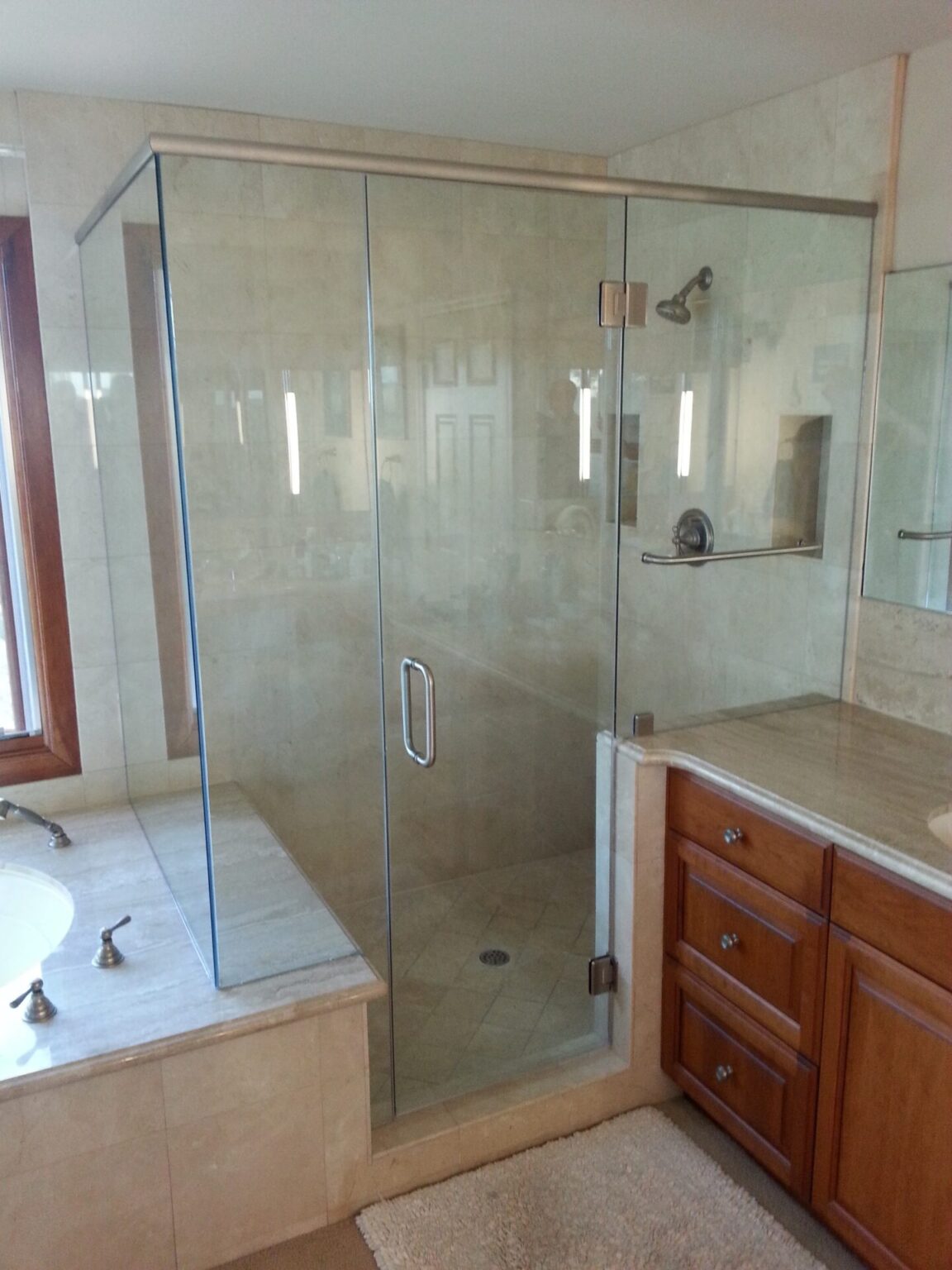 Frameless w/Support Headers – Accent Shower Door