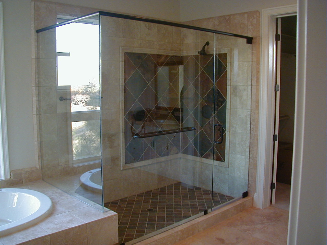 Frameless w/Support Headers – Accent Shower Door