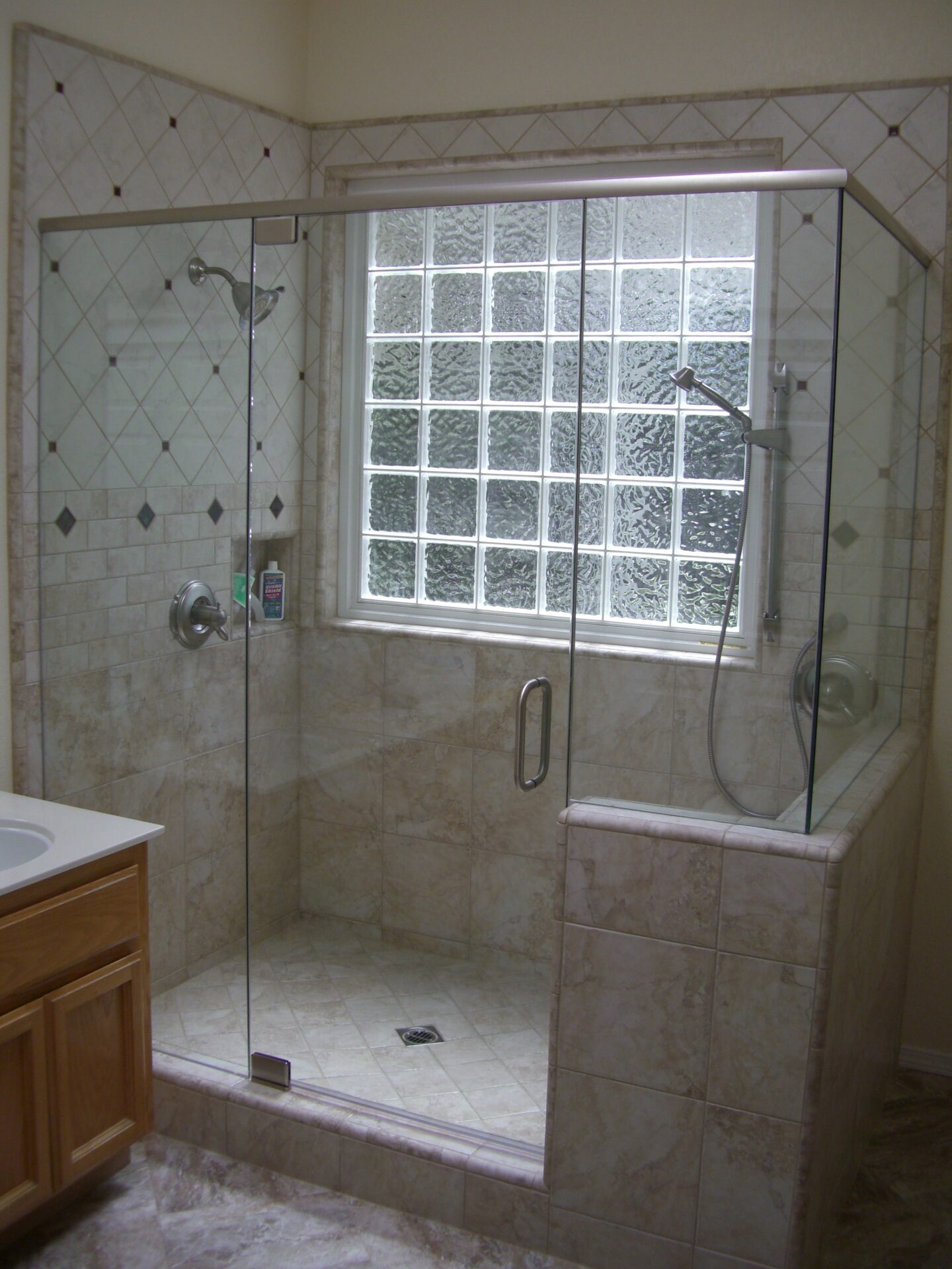 Frameless w/Support Headers – Accent Shower Door