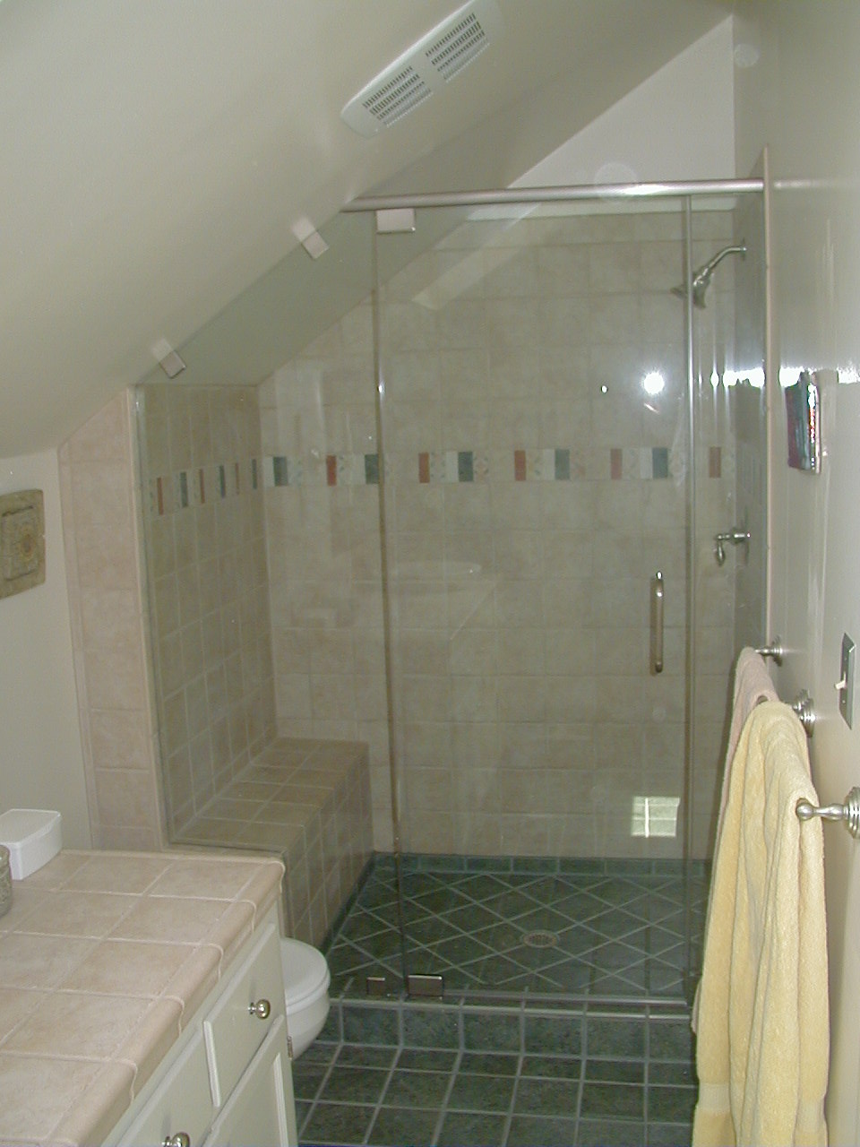 Frameless w/Support Headers – Accent Shower Door