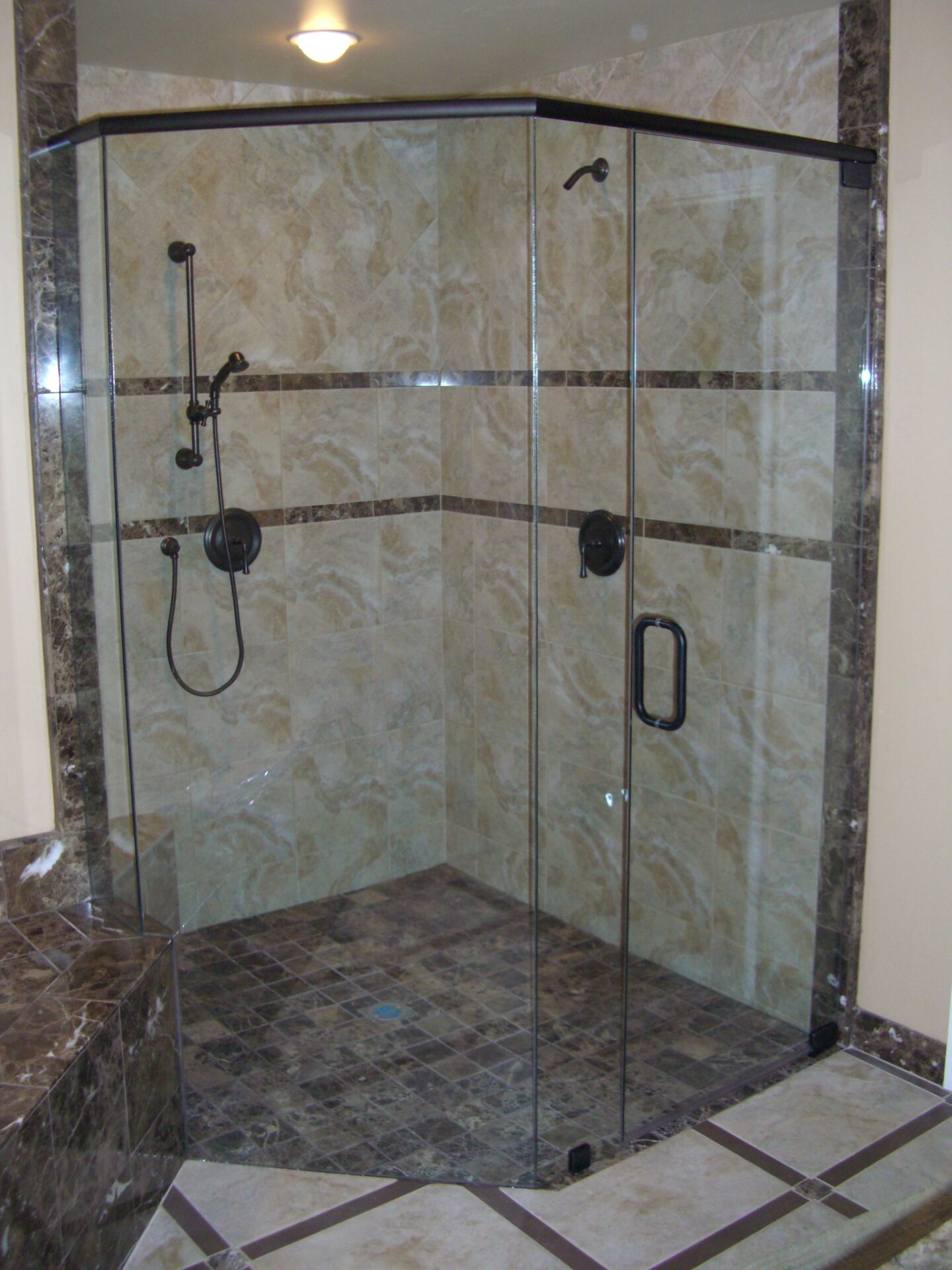 Frameless w/Support Headers – Accent Shower Door
