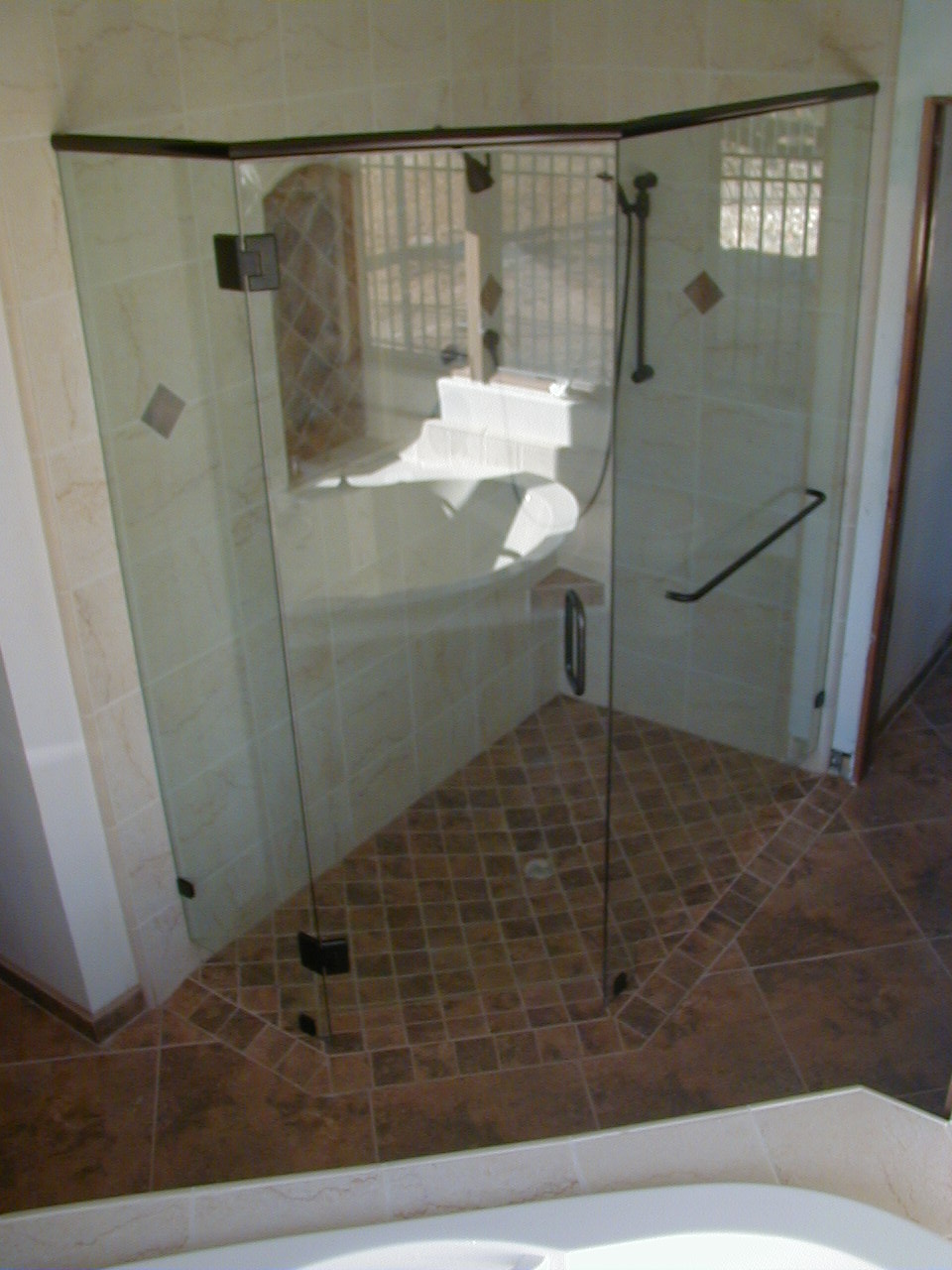 Frameless w/Support Headers – Accent Shower Door