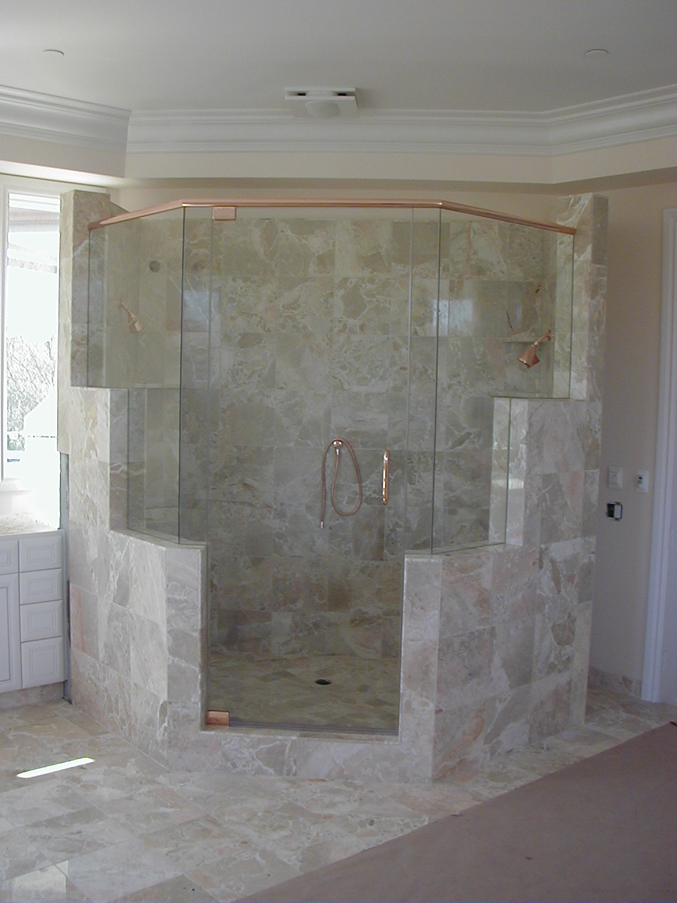 Frameless w/Support Headers – Accent Shower Door