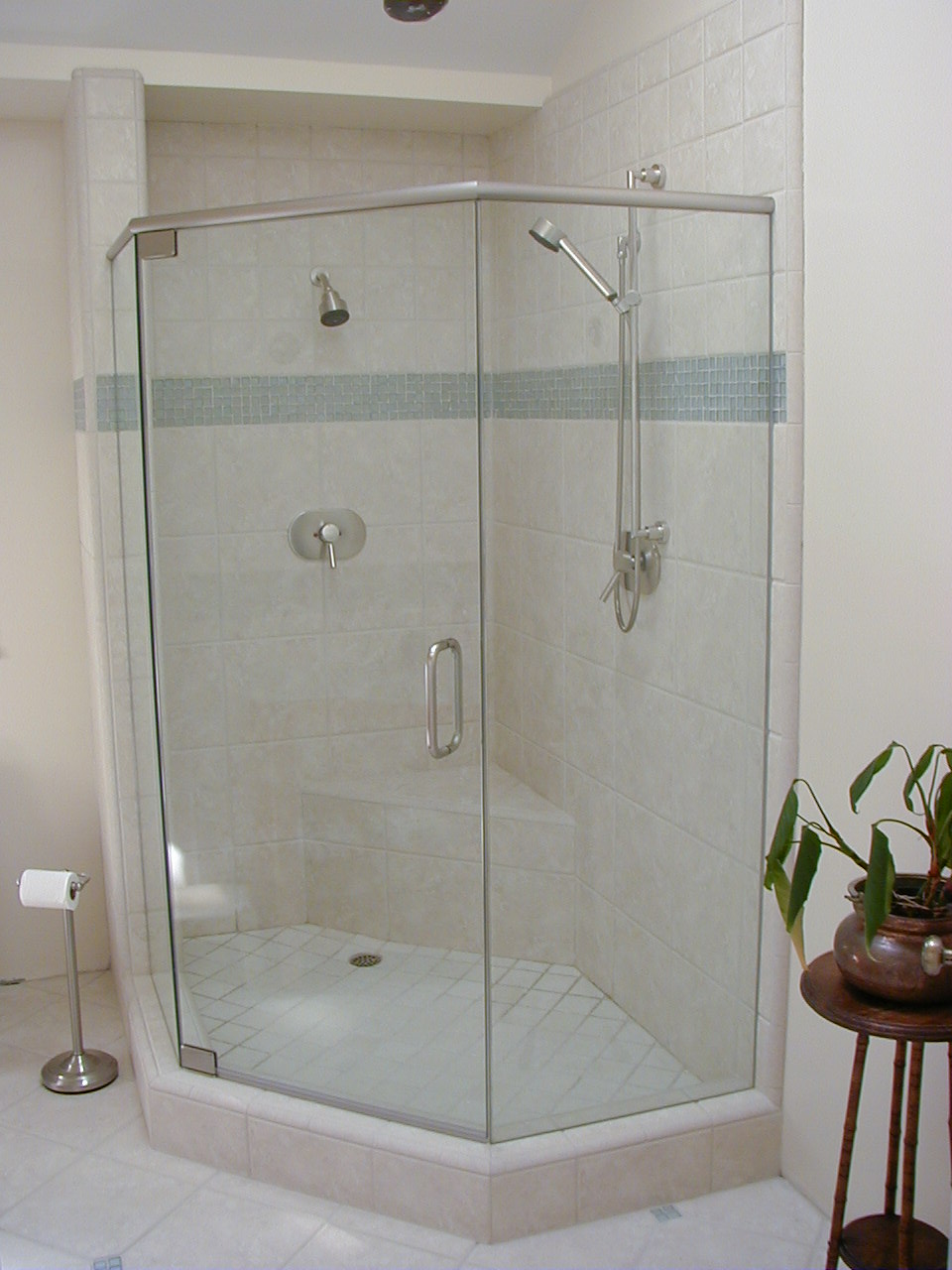 Frameless w/Support Headers – Accent Shower Door