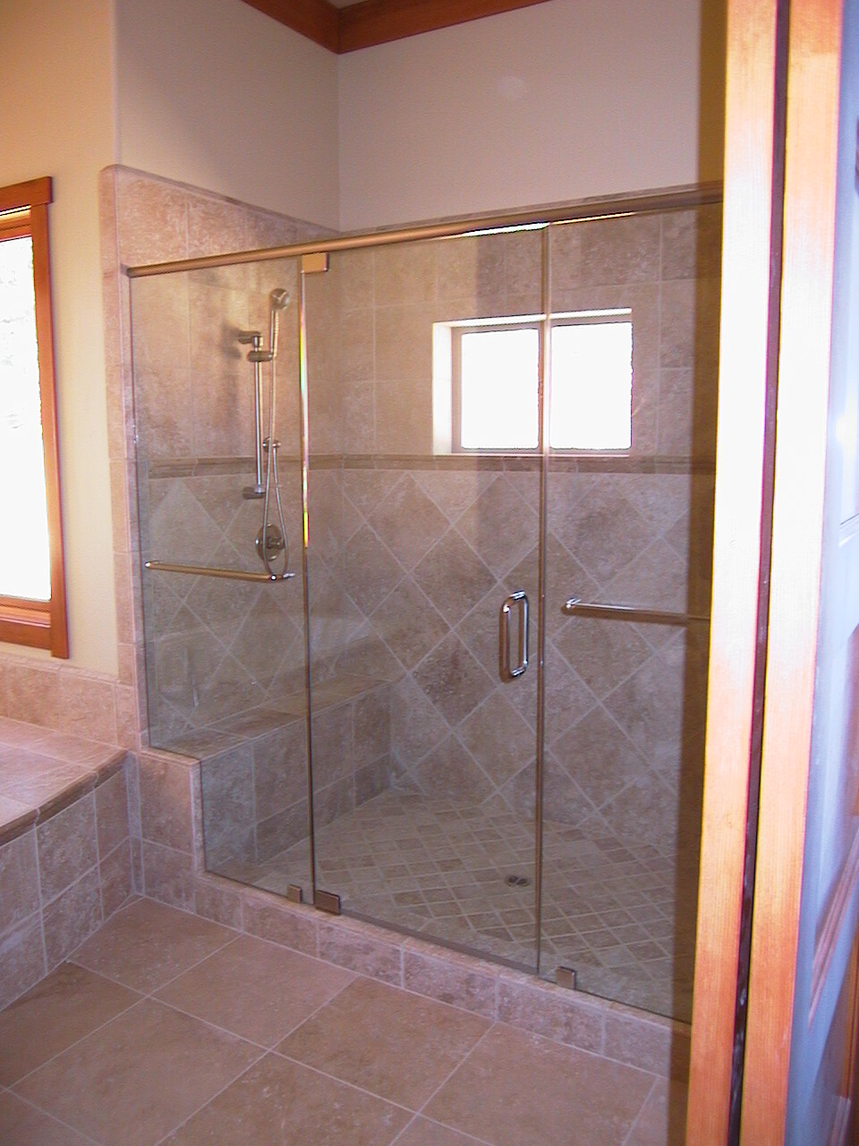 Frameless w/Support Headers – Accent Shower Door