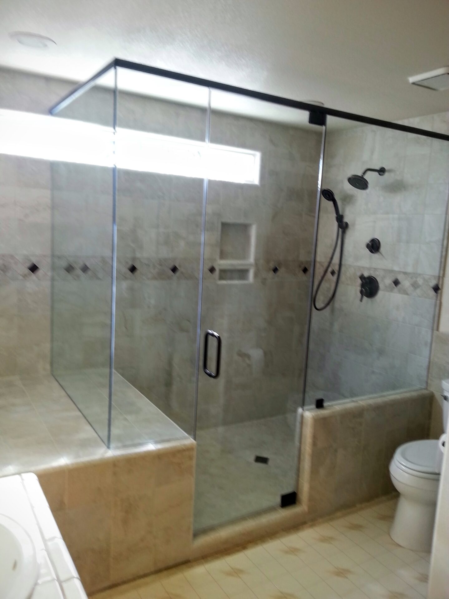 Frameless w/Support Headers – Accent Shower Door