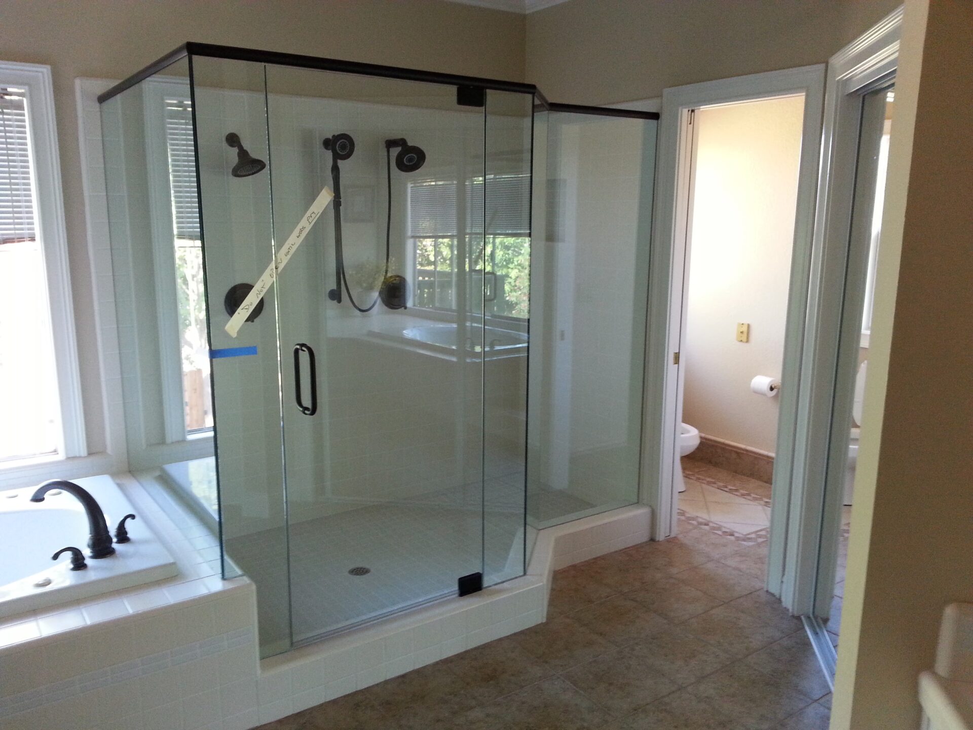 Frameless w/Support Headers – Accent Shower Door