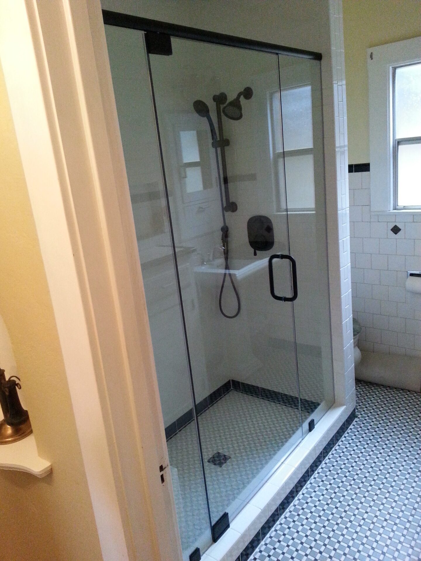 Frameless w/Support Headers – Accent Shower Door