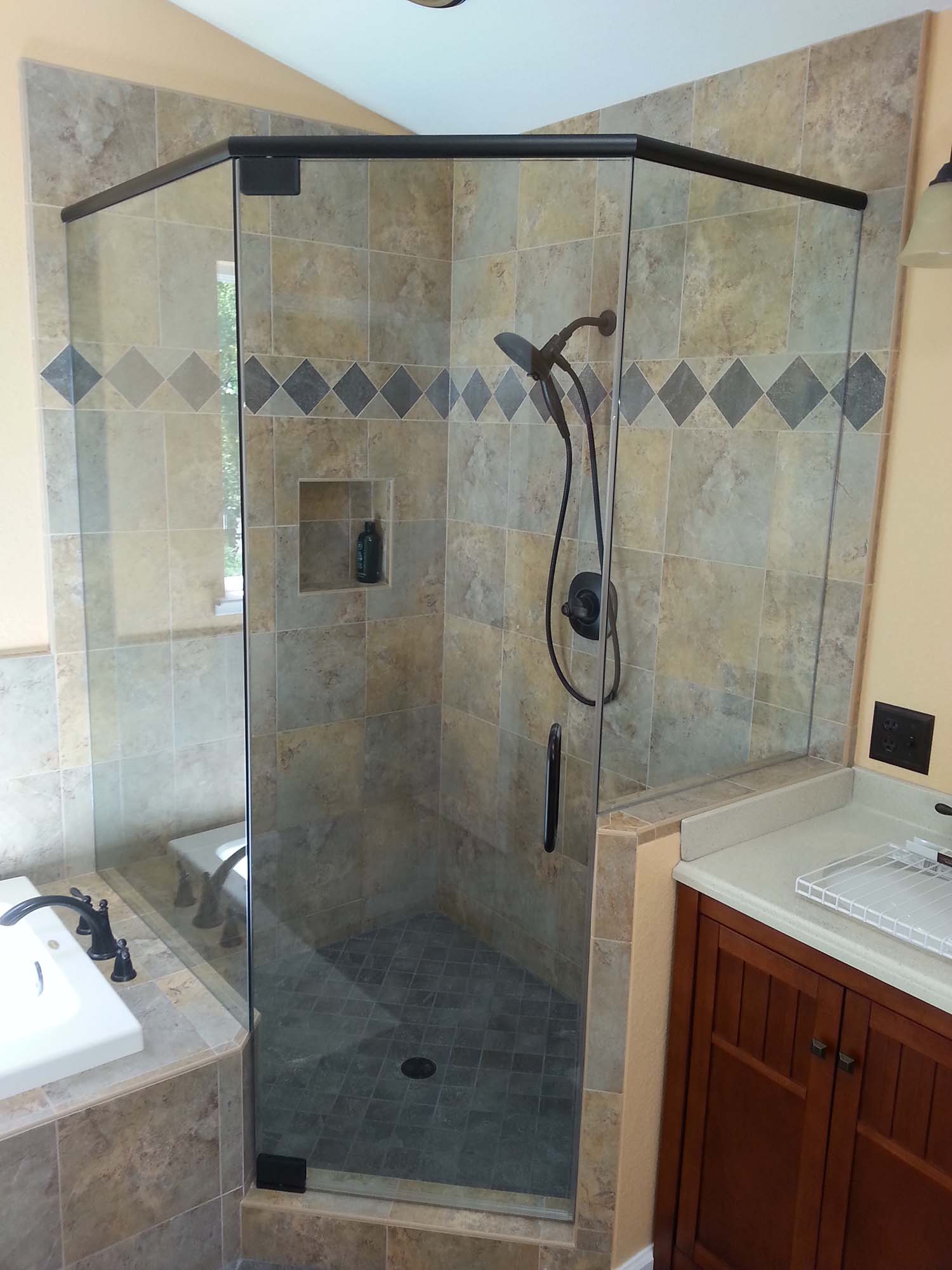 Frameless w/Support Headers – Accent Shower Door