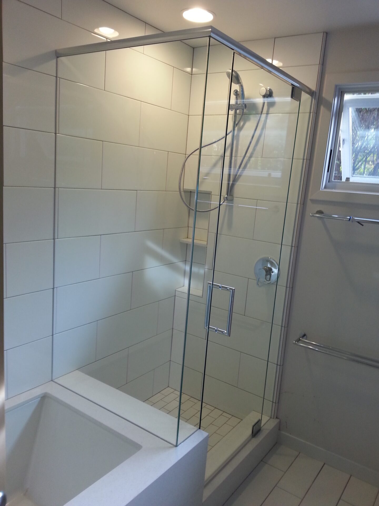 Frameless w/Support Headers – Accent Shower Door