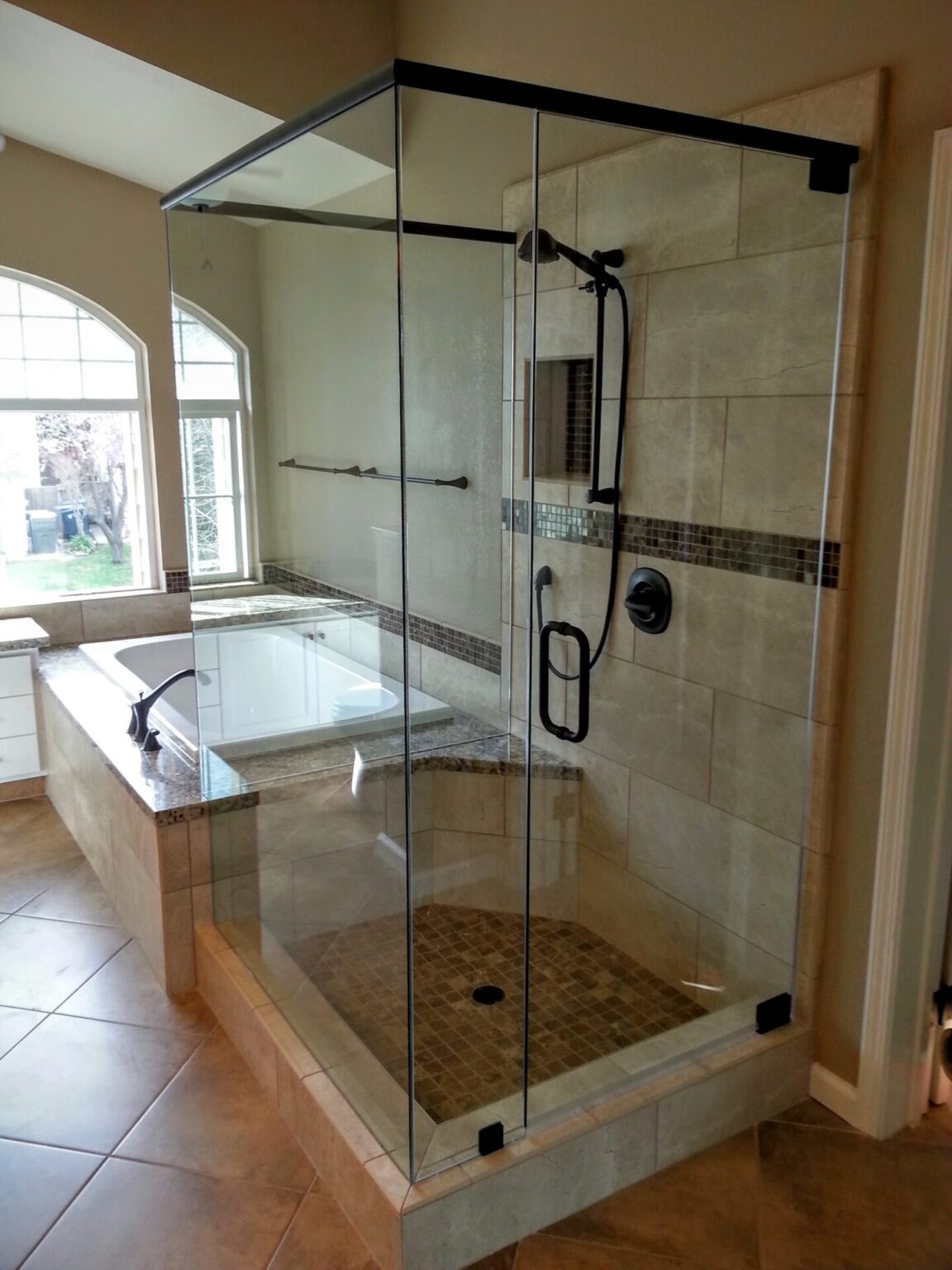 Frameless w/Support Headers – Accent Shower Door