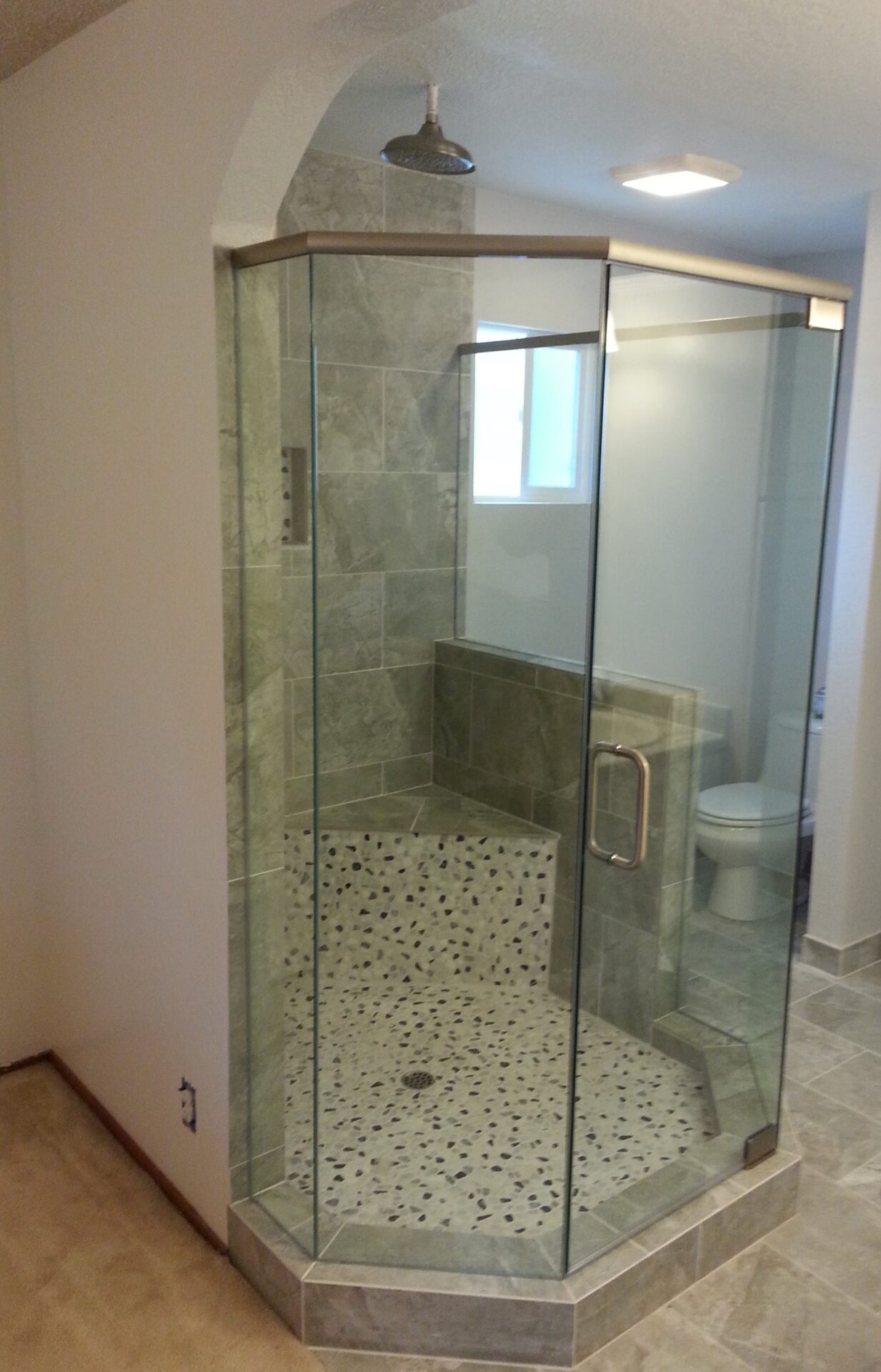 Frameless w/Support Headers – Accent Shower Door