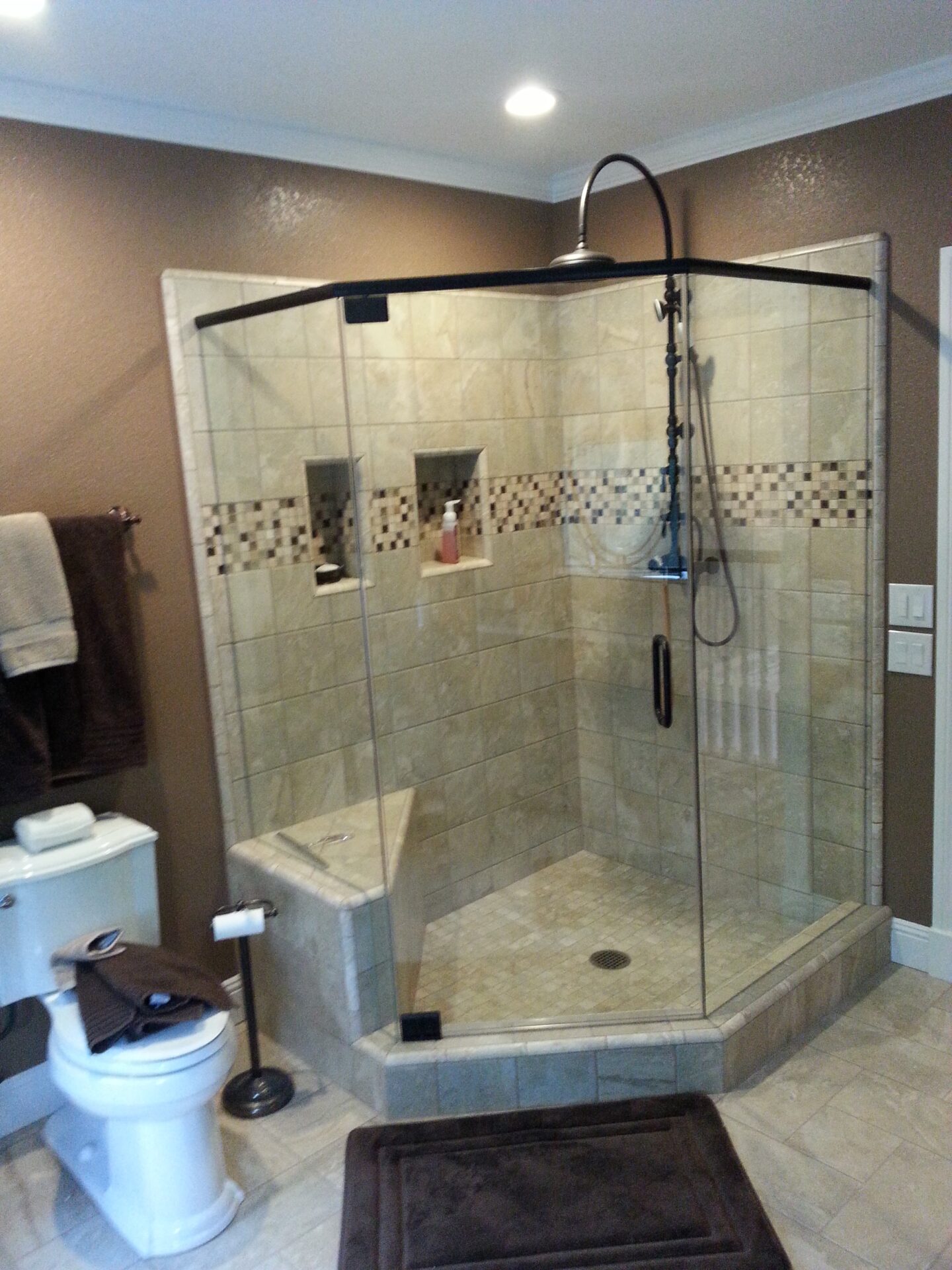 Frameless w/Support Headers – Accent Shower Door