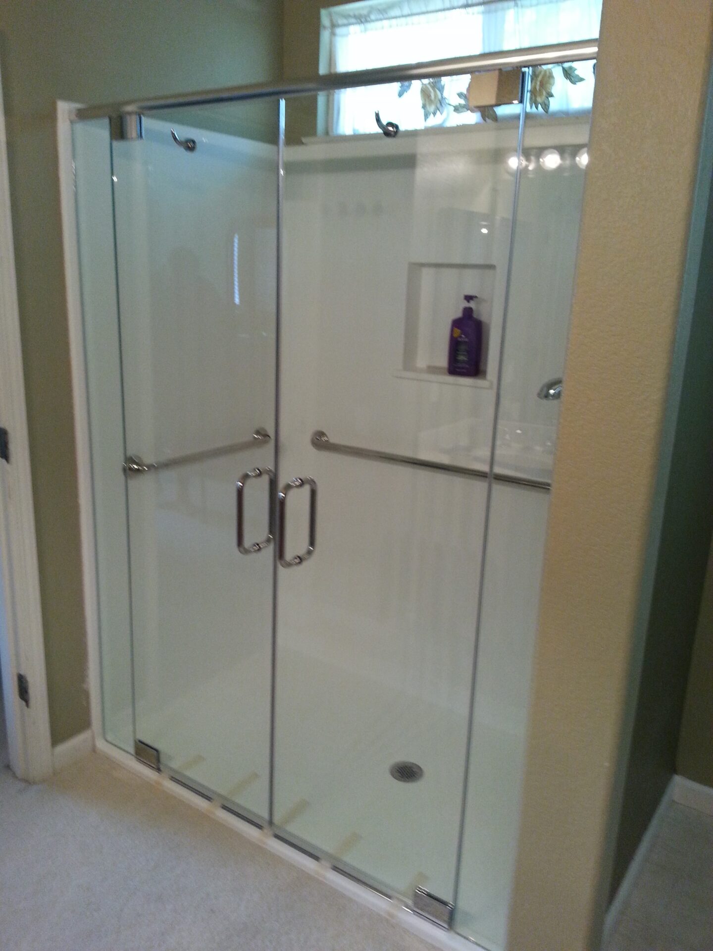 Frameless w/Support Headers – Accent Shower Door